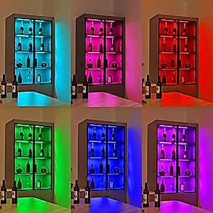 Kitchen Under Cabinet LED Light. RGBW. Color Change & Super Bright Cool White Light. Remote with Dimming. 6 LED Light Bars with Power Adapter, Extension Cable. Plug in. Easy to Install. RGB + 4000K.
