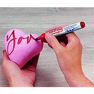 edding 1455 calligraphy marker - set of 3 markers - black, steel blue, crimson lake - flexible calligraphy nib 1-5 mm - fibre pen for paper, wood, terracotta, canvas - hand lettering, bullet journals