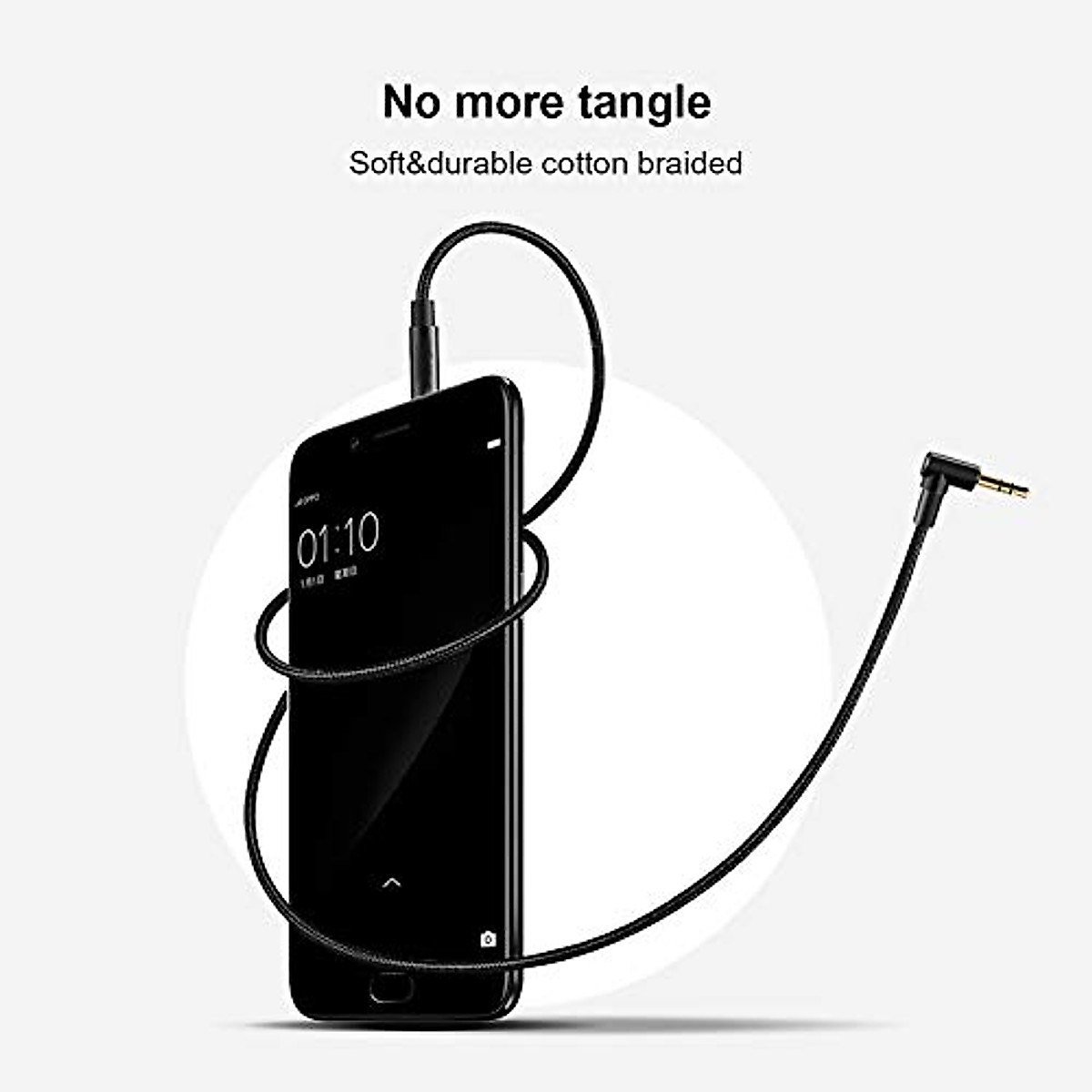 CableCreation 3.5mm Audio Cable, 6FT Right Angle Male to Male Auxiliary Stereo HiFi Cable with Silver-Plating Copper Core Compatible with Car, iPhones, Tablets, 24K Gold Plated, 1.8M