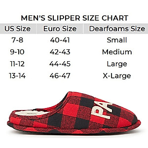 Dearfoams Men's Papa Bear Slipper, Buffalo Plaid, Medium