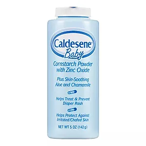 Caldesene Cornstarch Baby Powder with Zinc Oxide, Talc-Free Baby Powder, 5 Oz (4 Pack)