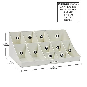 Mind Reader ' Pioneer' Breakroom Organizer 11 Compartment Condiment Holder, White