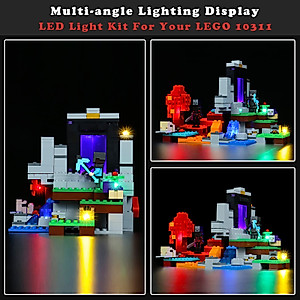 Xunsan LED Light Kit for Lego Minecraft The Ruined Portal 21172 Building Blocks, Lighting Kit Designed for Lego 21172 Set, Standard Version - NOT Included Lego Model