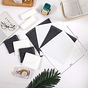 JEFFSUN Natural Bamboo Baby Washcloths, Heavenly Soft Wash Cloths for Washing Face and Body, Super Gentle & Safe Bath Towels, (10 X 10 inch - Pack of 12, White & Gray)