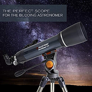 Celestron - AstroMaster 102AZ Refractor Telescope - Refractor Telescope for Beginners - Fully-Coated Glass Optics - Adjustable-Height Tripod - BONUS Astronomy Software Package