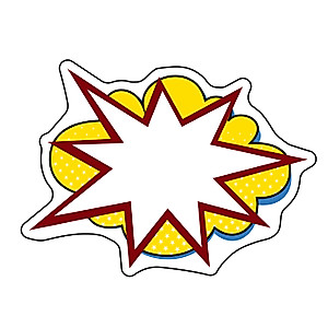 Carson Dellosa Comic Books Cutouts, 36 Comic Book Burst Cutouts for Bulletin Board & Party Classroom Décor, Superhero Classroom Cut-Outs, Super Hero Cutouts for Classroom Bulletin Board Decorations