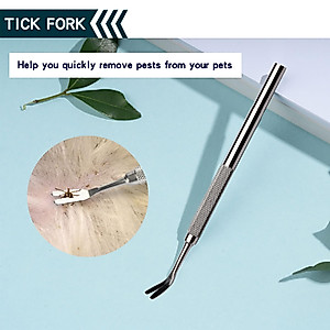 Generic Tick Removal Tool,Tick Remover for Dogs,Pet First aid kit Ttwister Tweezers,Tick Key,Dog Hiking Camping Gear,Cat flea and tick Treatment (1 Set), Metal ash