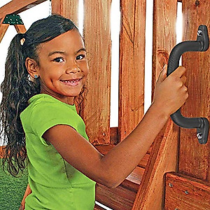 Playground Safety Handles ,Non-Slip Plastic Kids Playground Grab Handles, Hand Grip Bar for Playhouse,Treehouse, Climbing Frame, Jungle Gym,Swing Set Accessories Playset Handles, SELEWARE, 2 Pack