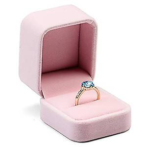 Oirlv Cute Velvet Ring Box Classical Ring Bearer Case Jewelry Gift Box for Engagement,Proposal,Wedding