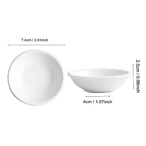 6pcs Ceramic Seasoning Dishes, Sushi Dipping Bowl, Vinegar Spice Sauce Dishes, Mini Appetizer Plates, Saucer Kitchen Tableware