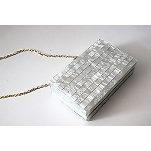 Dirmmis Brand Fashion Woman Evening Bags New Marble Solid Party Clutch Elegant Wedding Wallet Luxury Acrylic Handbag, White