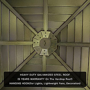 Domi 10'x10' Outdoor Hardtop Gazebo Permanent Canopy with Galvanized Steel Single Roof, Aluminum Frame,Curtains and Netting for Patios,Backyard,Lawns