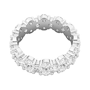 Sterling Silver Full Eternity Garland Ring Cluster with Simulated Diamond Wedding Ring For Women (6.5)