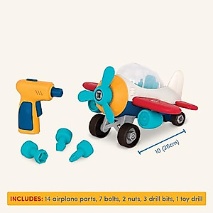 Battat- Wonder Wheels- Take-Apart Airplane – Toy Plane With Drill For Kids – STEM Toy- Developmental Toy – 3 Years +