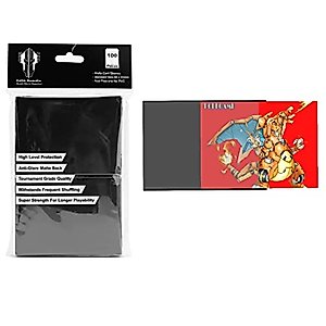 Card Sleeves 2 1/2 x 3 1/2 100 Photocard Protector Perfect for Double sleeving Small Japanese Sized Board Game Penny Sleeve for Sports Trading Kpop Poke Baseball,Magic,MTG Sleeves (Black-200pcs)