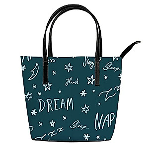 Fashion Tote Handbags Women's Soft Tote Shoulder Bag for Women Work Shopping Top Handle Satchel Bags, 15.8×4×15.4 inches,Blue Dream