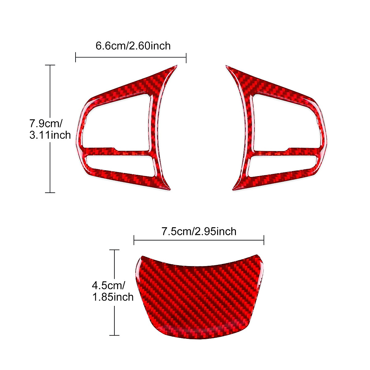 AIRSPEED Car Steering Wheel Cover Sticker Carbon Fiber Steering Wheel Button Frame Interior Decorative Trim Sticker for Toyota Supra GR A90 A91 MK5 2019-2022, Red