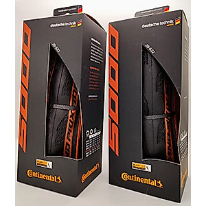 Continental Pair Grand Prix 5000 Folding Tires 700x28c Black Transparent 700c, 700x28