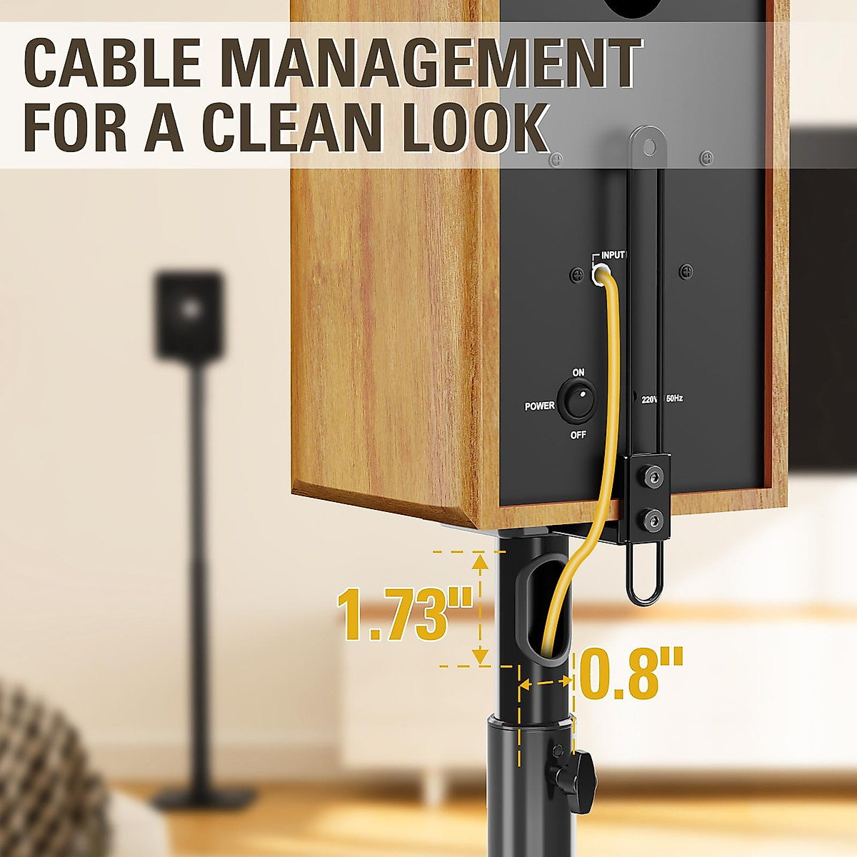 Mounting Dream Speaker Stands Height Adjustable Bookshelf Speaker Stand Pair for Universal Satellite Speakers, Set of 2 for Bose Polk JBL Sony Yamaha - 11 lbs Capacity