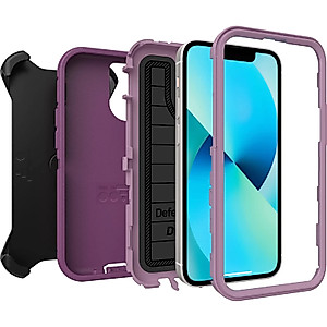 OtterBox Defender Series Screenless Edition Case for iPhone 13 Mini & iPhone 12 Mini (Only) - Holster Clip Included - Microbial Defense Protection - Non-Retail Packaging - Happy Purple