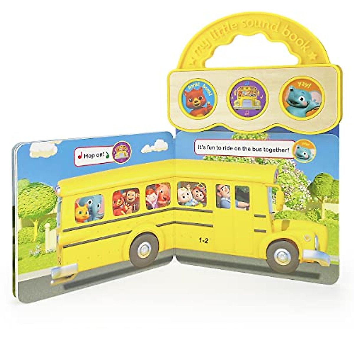 CoComelon Wheels on the Bus 3-Button Sound Board Book for Babies and Toddlers, Ages 1-4