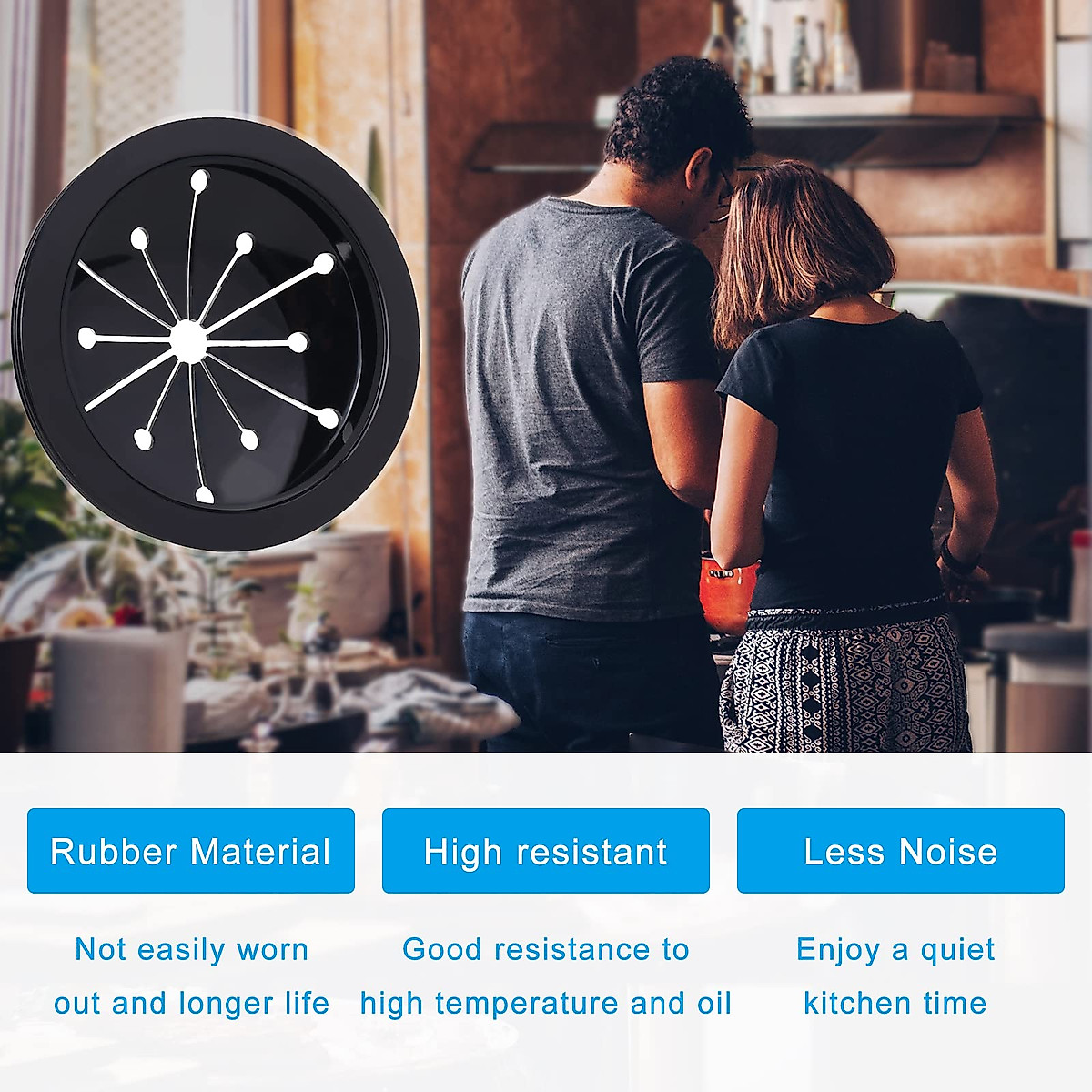 3 Packs Garbage Disposal Splash Guard Sink Baffle, 3-1/8 Inch Food Waste Disposer Accessories, Suitable for Waste King, Whirlaway and GE Models