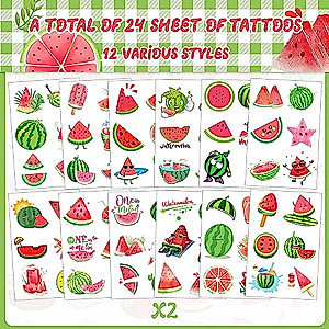 144PCS One in a Melon Temporary Tattoos Stickers for Watermelon Party Favor Birthday Party Decorations supplies Watermelon Goodie Bags Fillers Gifts for Boys Girls Kids