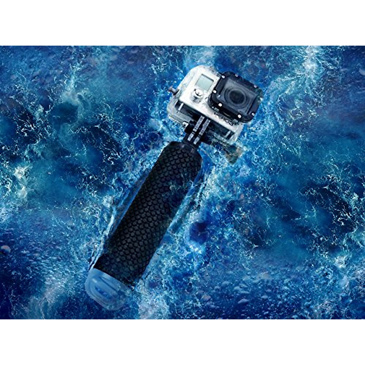 Waterproof Floating Hand Grip Compatible with GoPro Hero 11 10 9 8 7 6 5 4 3+ 2 1 Session Black Silver Handler & Handle Mount Accessories Kit for Water Sport and Action Cameras (Blue)