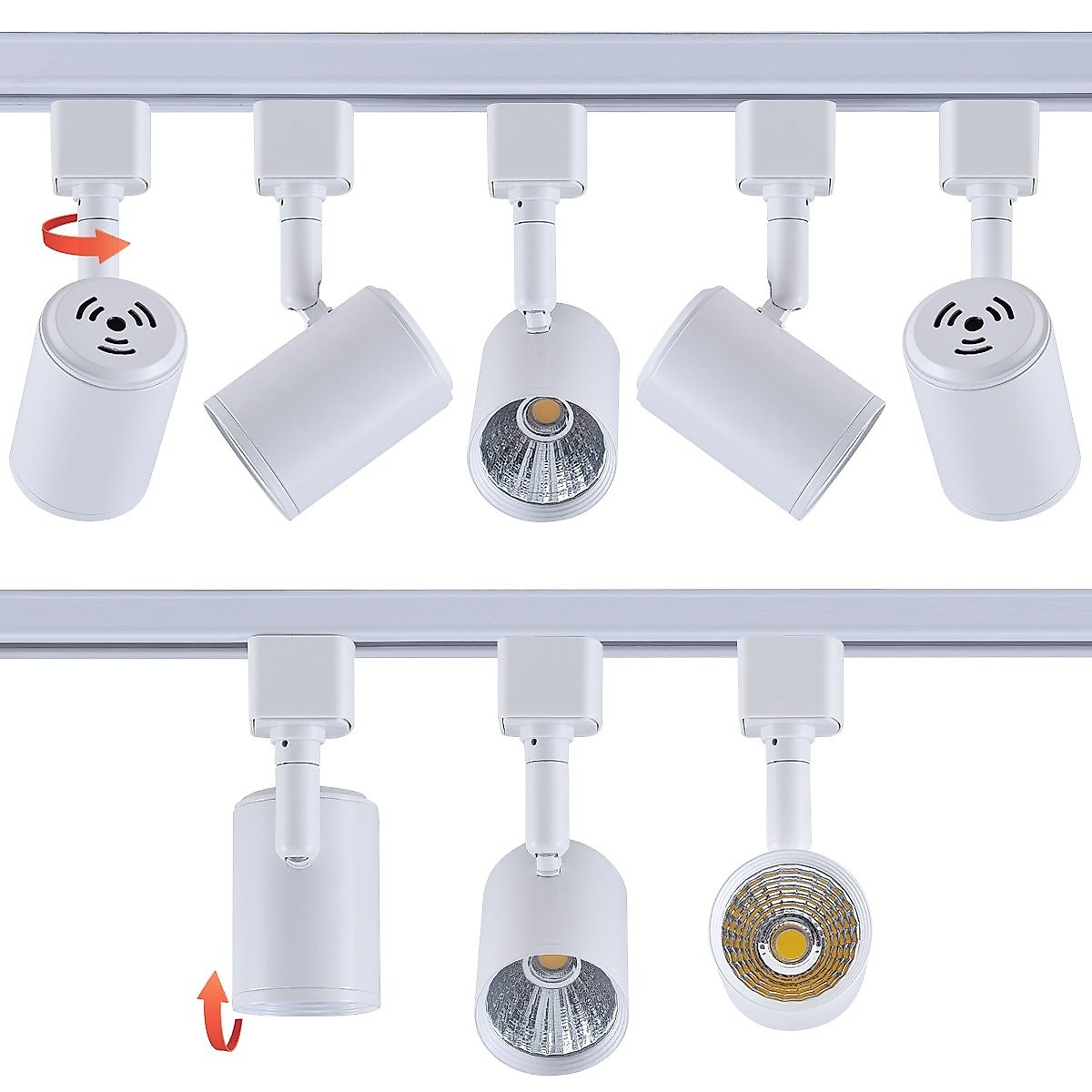 mirrea 12 Pack LED Track Lighting Heads Compatible with Single Circuit H Type Rail Ceiling Spotlight for Accent Task Wall Art Exhibition Lighting 6.5W White Painted (3000K Warm White)