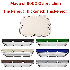 HyzXqq Waterproof Swing Canopy Replacement - Durable 600D Oxford Cloth Garden Swing Seat Cover for Outdoor Patio, Park, and Porch Furniture(Coffee-hdw,76.77" x 49.21" x5.9")