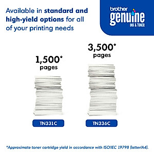 Brother TN-331C DCP-L8400 L8450 HL-L8250 L8350 MFC-L8600 L8650 L8850 Toner Cartridge (Cyan) in Retail Packaging.