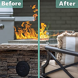 vchin Fire Pit Wind Guard, 17.5 Square Fire Pit Glass Wind Guard Made of Clear Tempered Glass. The Glass Firepit Wind Guard Set with Assembly Instructions, Free Screwdriver. Easy to Install