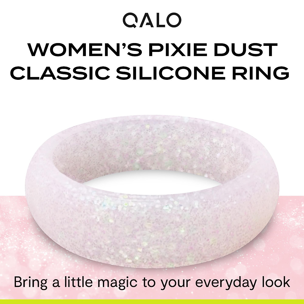 QALO Silicone Ring for Women, Pixie Dust Classic (Size 05) - Breathable & Durable Silicone Wedding Bands - Womens Silicone Wedding Rings - Rubber Engagement Rings for Her