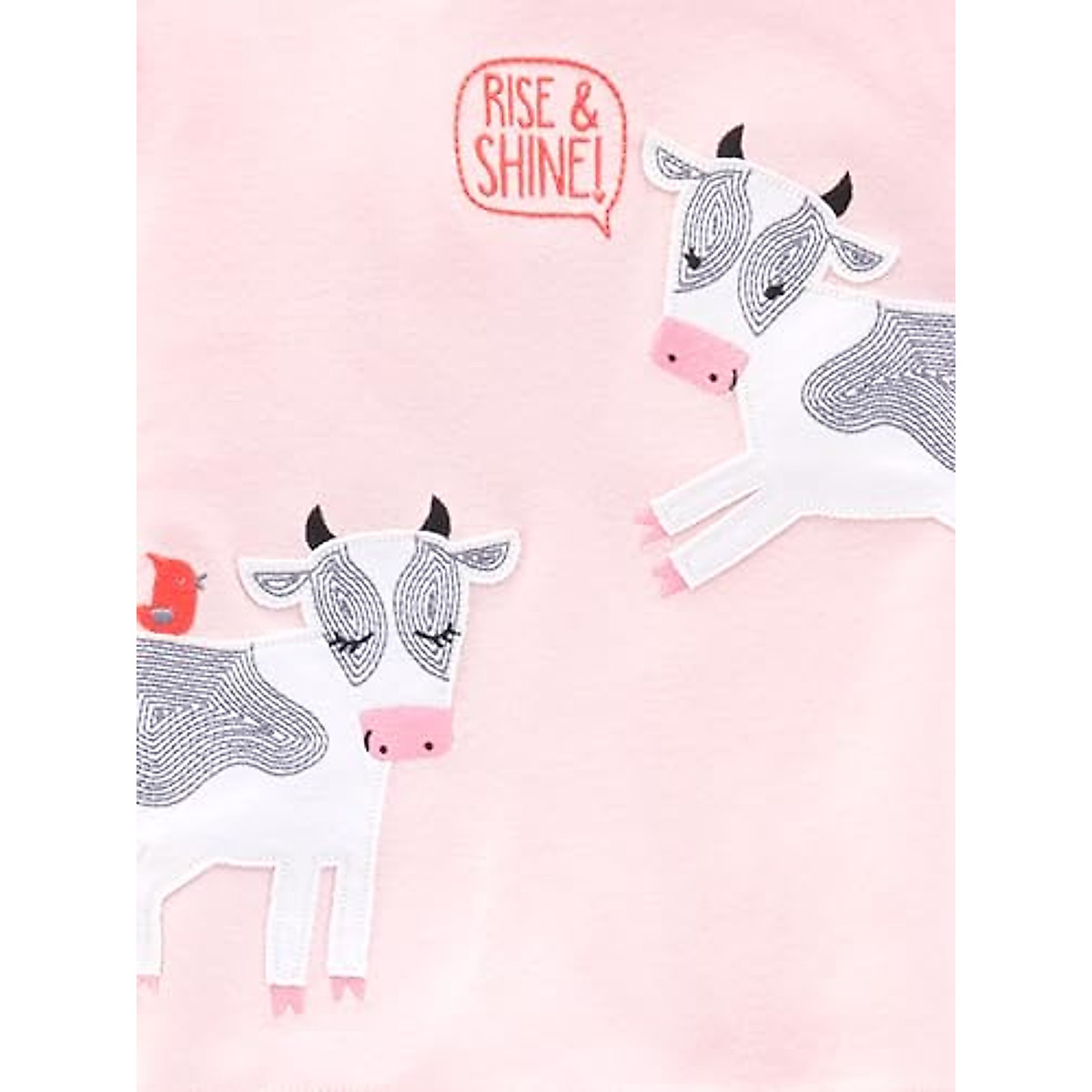 Simple Joys by Carter's Girls' 4-Piece Pajama Set (Cotton Top & Fleece Bottom), Black Ballerina/Light Pink/Pink Cow/Swans, 4T