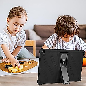 DUEDUE for Google Pixel Tablet Case 2023, Pixel Tablet 2023 Cover, Soft Silicone Adjustable Stand Cover Shockproof Gel Kickstand Tablet Cases for Pixel Tablet 11 Inch, Black