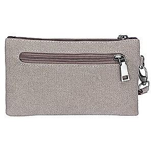 Lecxci Canvas Wristlets Bag Clutch Purses Wallet Slim Credit Card Holder Clutch with Removable Strap Cell Phone Wallet (Colorbloc-1)