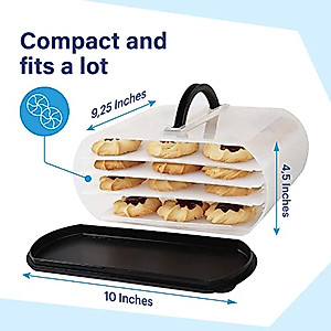 Cookie and Cake Carrier Container with Handle and Lid 4 Trays Cupcake Storage Transport Holder Box 2 Devil Eggs Trays Included