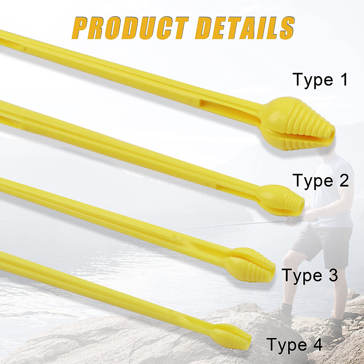 Fishing Hook Disgorger, 8pcs Snelled Fish Hook Remover Tool Fish Dehooker Plastic Portable Unhook Extractor Tool Fishing Saltwater Fishing Supplies Fishing Gear Accessories