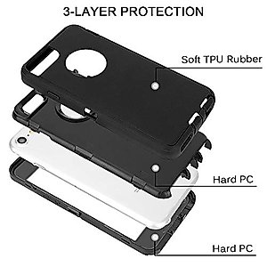 MAXCURY Heavy Duty Shockproof iPhone 6 Plus/6S Plus Case (5.5") with Built-in Screen Protector - Black