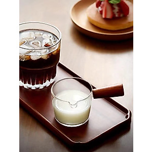 SunShade 2PCS Glass liquid measuring cup for Milk/coffee Cup, Espresso Shot Glass with Pouring Handle & Capacity tick mark , Clear Glass Cup, Liquor Glass Cups, Glass Round Beaker (75ml Glass)