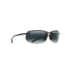 Maui Jim Men's and Women's Banyans Polarized Rimless Sunglasses, Gloss Black/Neutral Grey, Large