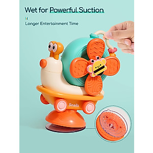 5-in-1 High Chair Toy with Suction Cups Spinner Montessori Toys for Toddler 1-3 Year Old-Fine Motor Infant Tray Sensory Travel Toys for Baby 6-12-18 Months Boy Girl Newborn Birthday Gift