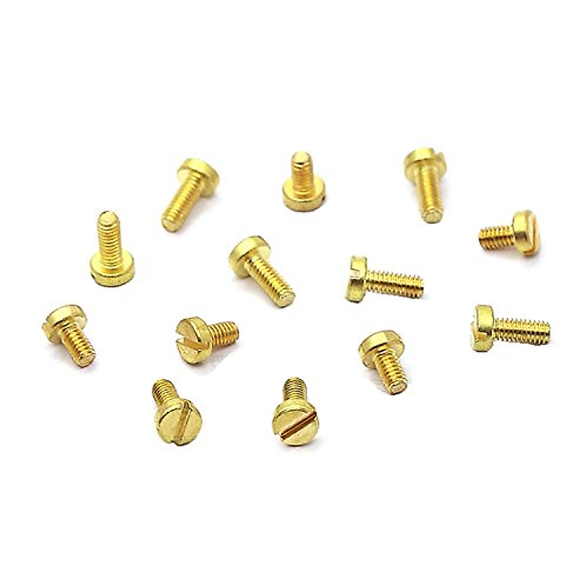M2.5 Brass Slotted Cheese Head, Rounded Head, Machine Screws, 100-Piece (M2.5 x 6mm)
