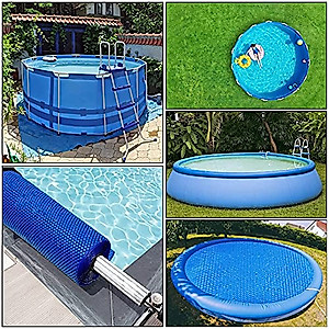 Ø 10ft/12ft/15ft/18ft Round Swimming Pool Cover, Outdoor Villa Garden Summer Waves Pool Solar Protector Blanket, Dustproof & Rainproof (Size : Ø 18ft/5.5m)