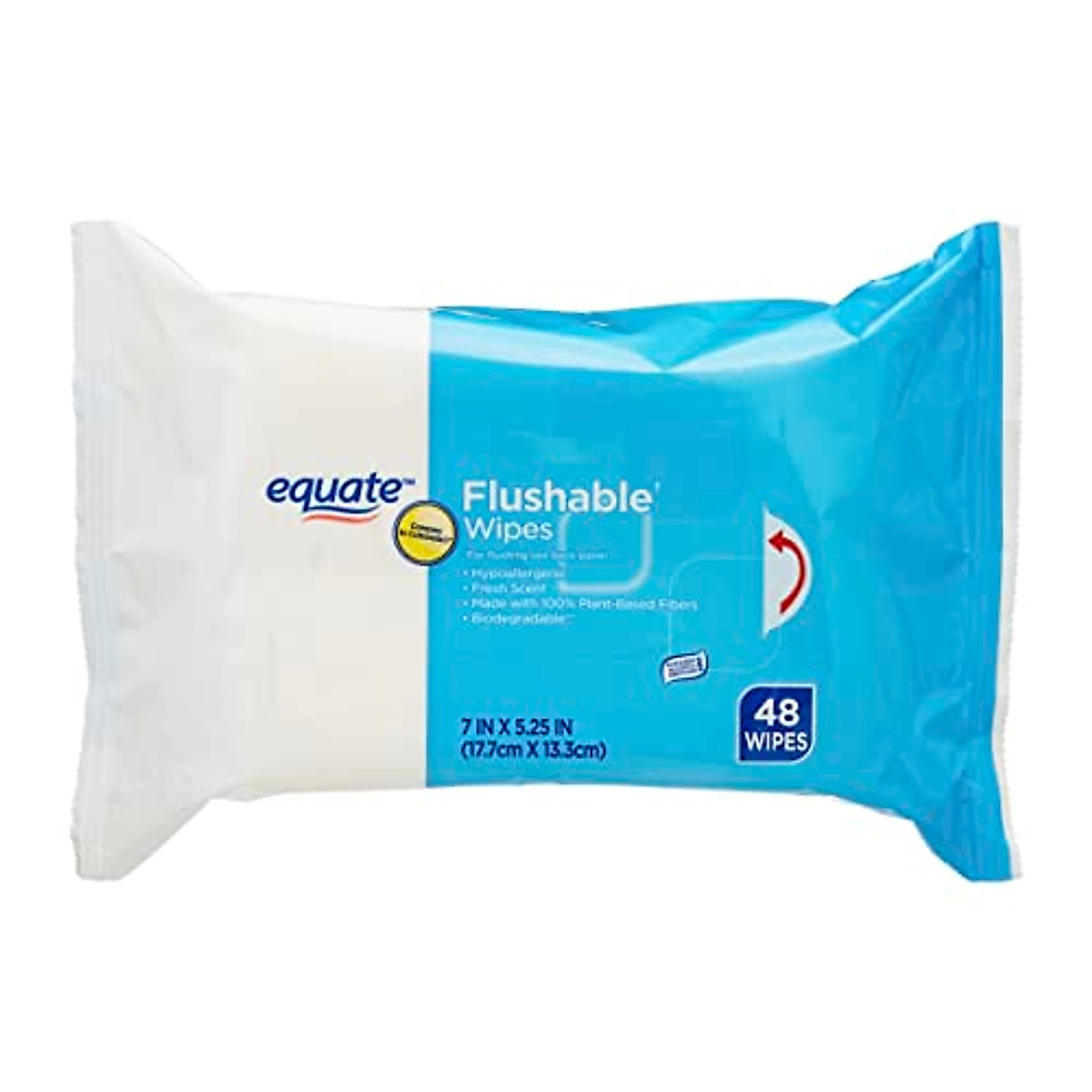 Equate Fresh Scent Flushable Wipes, 7" X 5.25", Count of 240, 5 Pack
