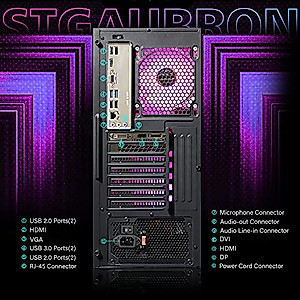 STGAubron Gaming Desktop PC,Intel Core i7 3.4G up to 3.9G,GeForce GTX1660Ti 6G GDDR6,32G,1T SSD,WiFi,BT 5.0,RGB Fanx6,RGB Keybaord&Mouse&Mouse Pad,RGB BT Sound Bar,RGB BT Gaming Mic,W10H64