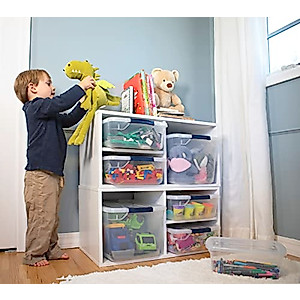 Rubbermaid Cleverstore Clear Variety Pack, Clear Plastic Storage Bins with Built-In Handles to Maximize Storage, Great for Large and Small Items, 16pk