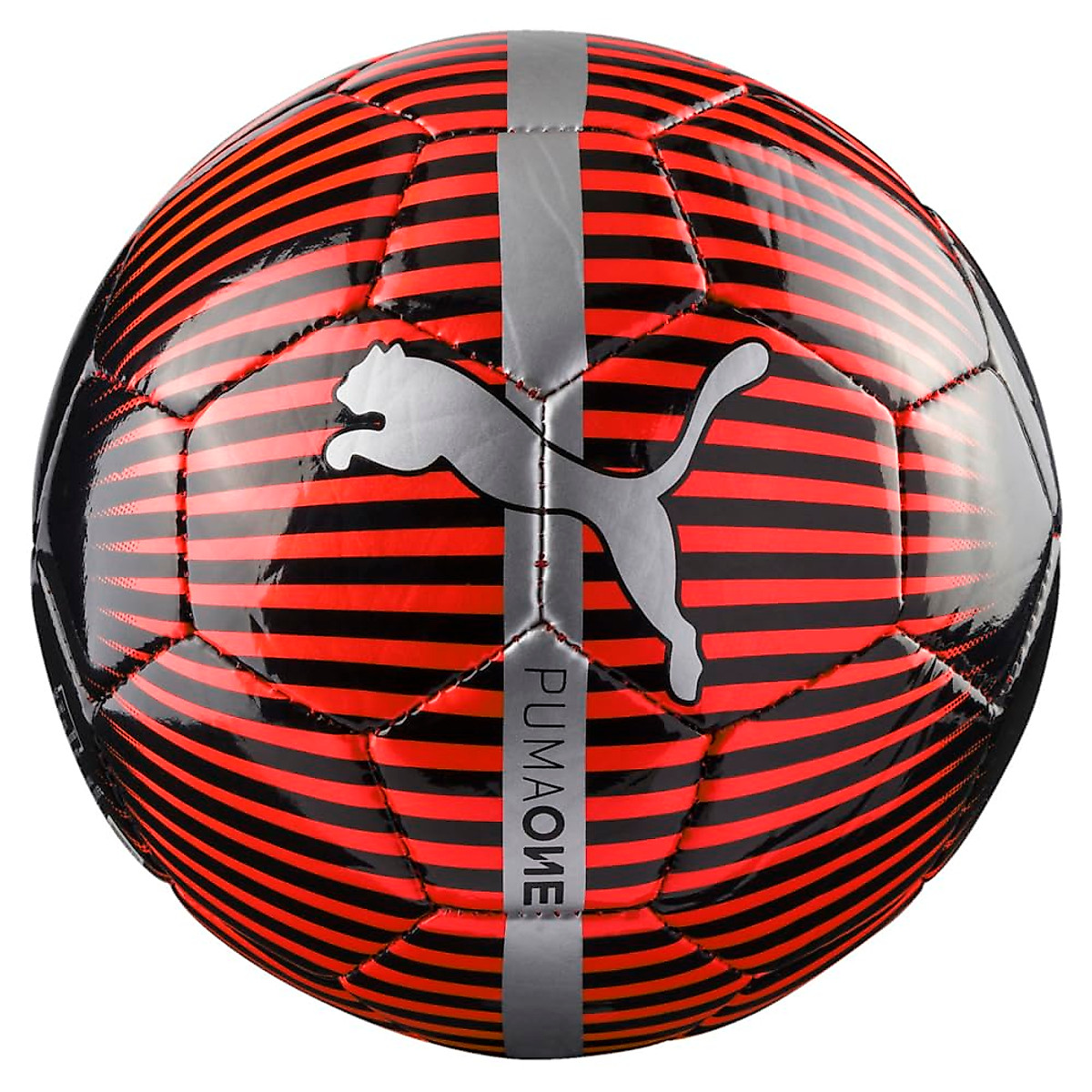 Puma Chrome Mini Soccer Ball, Red Blast Black-Silver, One Size