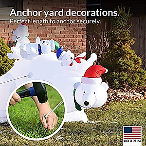 Pinnacle Mercantile 30 Pack Tent Stakes Metal Garden Edging Fence Hooks Pegs Christmas Decoration Stakes Made USA 9 inches Long