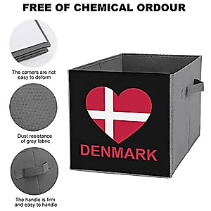 Love Denmark Collapsible Storage Bins Basics Folding Fabric Storage Cubes Organizer Boxes with Handles